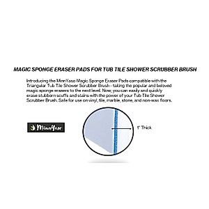 MinnYaso Magic Sponge Eraser Pads Fit Extendable Tub Tile Scrubber Brush | Magic Sponge Eraser Cleaning Scrubber Refill Replacement Pads | Compatible with Moku, Yocada & Cleanhome & Others | 3 Pack