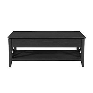 Christopher Knight Home Laurel Luke Farmhouse Faux Wood Lift Top Coffee Table, Black