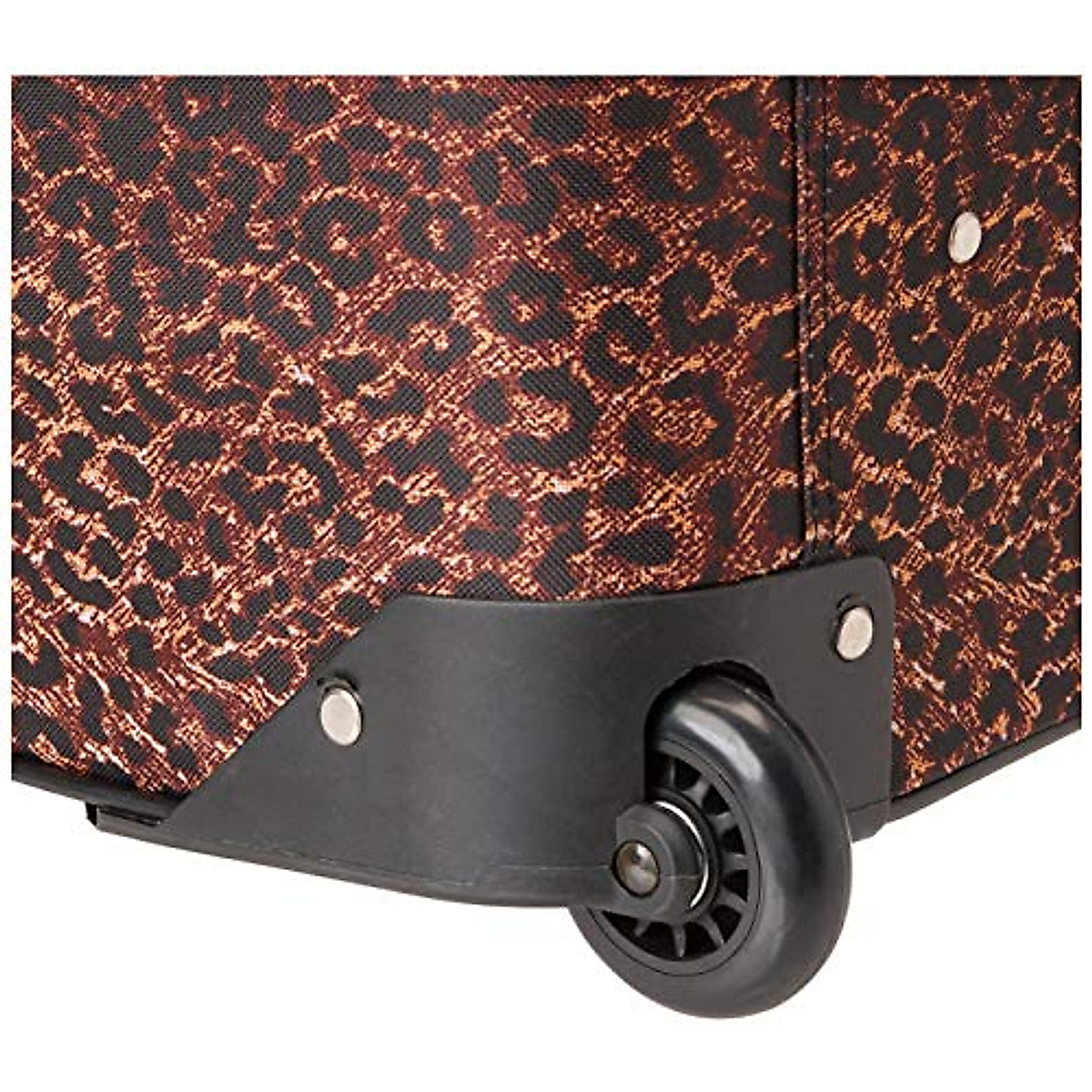 Rockland Vara Softside Upright Luggage, Pink Leopard, 3-Piece Set (20/22/28)