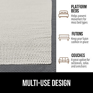 Gorilla Grip Drawer Liner and Mattress Gripper, Drawer Liner Size 12 in x 20 FT in Light Gray, Non Adhesive, Mattress Gripper Size Queen, Slip Resistant, Easy Trim, 2 Item Bundle
