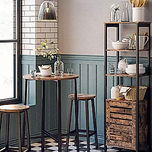 VASAGLE Bar Stools, Set of 2 Bar Chairs, Steel Frame, 25.6 Inch Tall, for Kitchen Dining, Easy Assembly, Industrial Design, Rustic Brown and Black ULBC32X