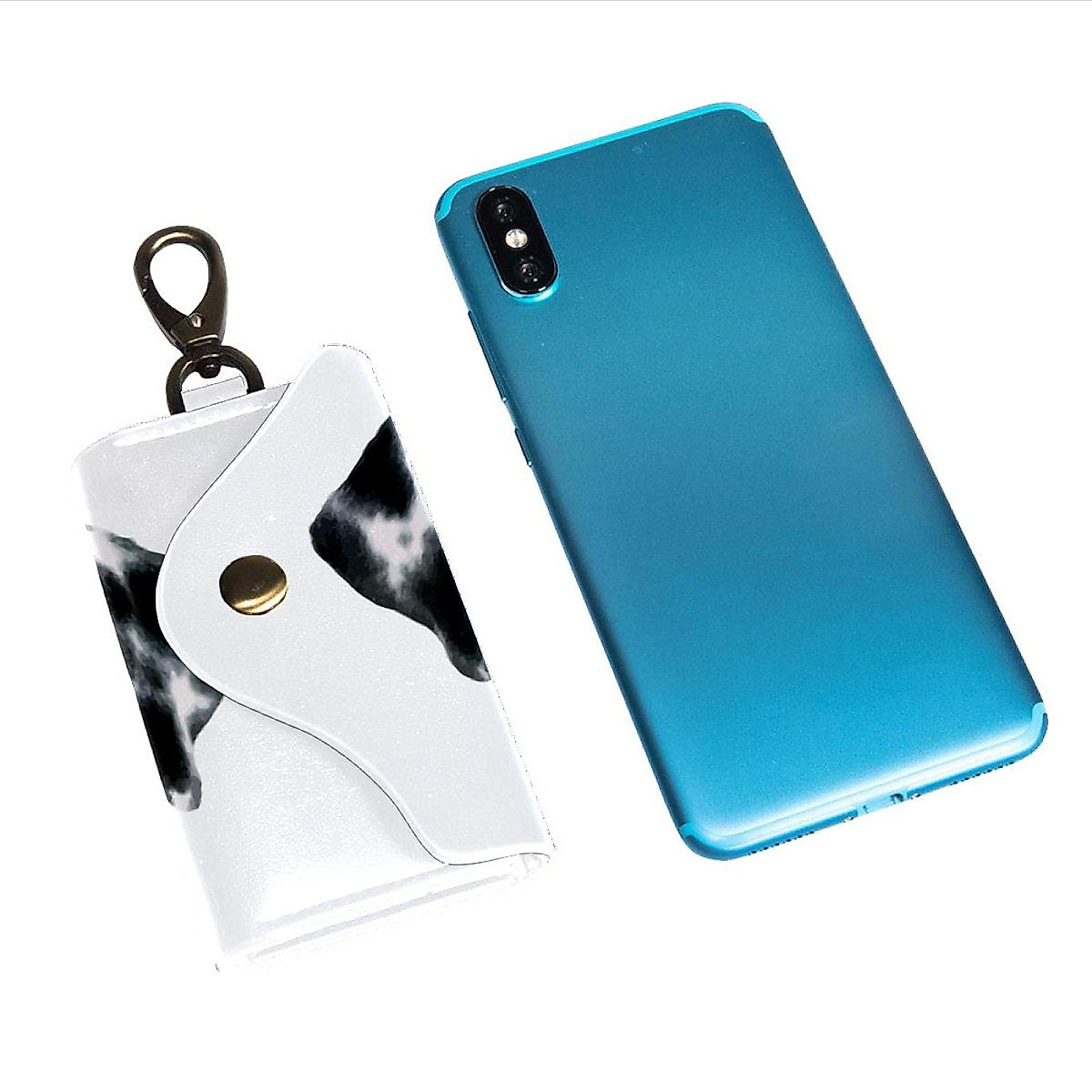 Dalmatian PU Leather Key Wallet Holder Card Case with 6 Hooks for Men Women