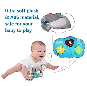 CGNiONE Plush Elephant Music Baby Toys, Newborn Baby Toys for Baby 0 3 6 9 12 Month, Cute Stuffed Aminal Light Up Baby Musical Toys for Infant Babies Boys & Girls Toddlers 0 to 36 Months