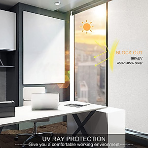 48 X 157.5inch Frosted Glass Window Film, Shackcom Bathroom Window Privacy Film - Non Adhesive Static Cling - Sun UV Blocking Heat Control Door Window Covering Decals for Home