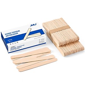 JMU Tongue Depressors 100pcs, 6" Tongue Blades Wooden Non-Sterile for Crafts Medical Tattoo Popsicle