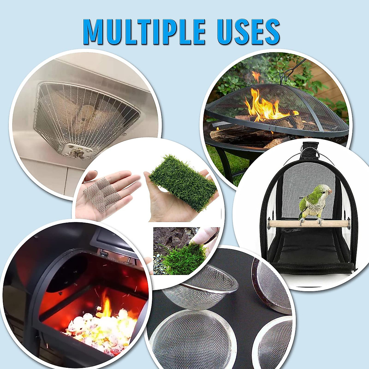 4PACK Stainless Steel Woven Wire Mesh Never Rust, Air Vent Mesh 11.8"X8.2"(300X 210mm), Hard and Heat Resisting Screen, 1mm Hole 20 Mesh Easy to Cut by Valchoose