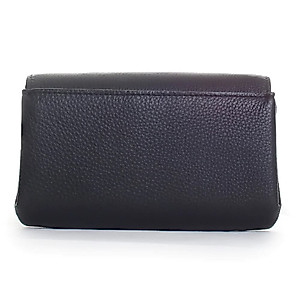 Tory Burch Womens Miller Leather Crossbody Shoulder Handbag Brown Small