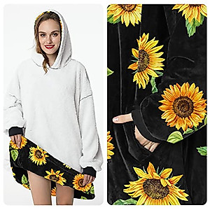 LetsFunny Blanket Hoodie,Oversized Wearable Sherpa Fleece Blanket Sweatshirt,Super Soft Warm Cozy with Giant Pocket,Gifts for Women Men Adults Teenagers Kids, One Size Fits All