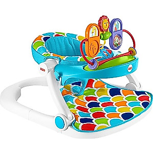 Fisher-Price Baby Portable Baby Chair,Deluxe Sit-Me-Up Floor Seat with Removable Toys and Snack Tray,Happy Hills