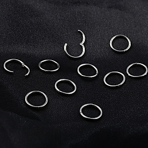 Casvort 10PCS 16G 316 Stainless Steel Helix Classic Ring Stack Clickers Seamless Septum Nose Piercing Rings Segment Tragus Hoop Rings Body Piercing Jewelry