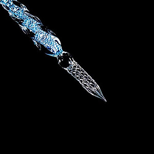 molshine Handmade Glass Dip Pen Crystal Calligraphy Pen Signature Dipped Pen for Artist Women Men Teens,Writing Drawing Decoration Gifts (blue)