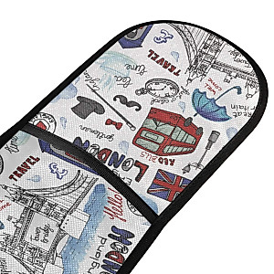 Quilted Double Oven Mitt - London Landmark Connected Oven Mitts Hot Gloves Great for Grilling Cooking