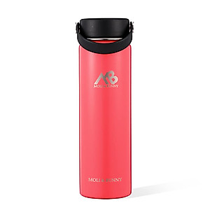 MOLI & BUNNY 22 oz Stainless Steel Water Bottle For Kids and Adults. Wide Mouth Vacuum Insulated Water Bottle For Sports and Travel. BPA Free Modern Leak Proof Water Bottle