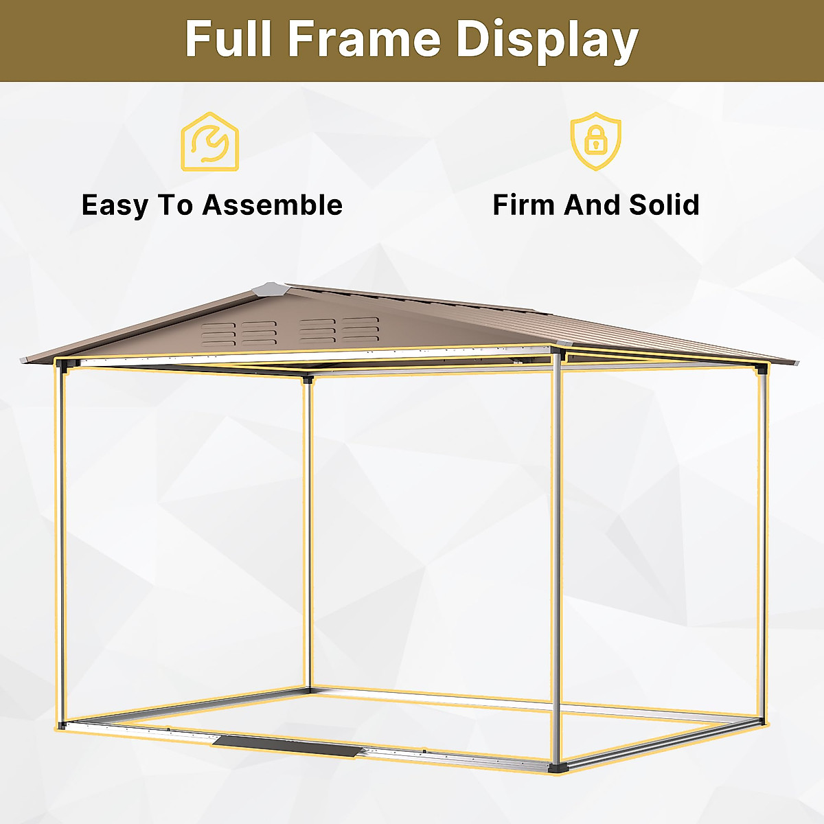 Gotland 8FT x 6FT Metal Storage Shed with Lockable Sliding Doors and Air Vents, Outdoor Utility and Tool Storage for Garden, Backyard, Patio, and Lawn