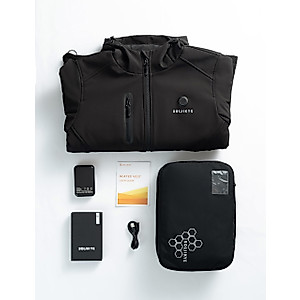 SOLJIKYE Heated Jackets for Men with Battery Pack, Winter Windproof Soft Shell Electric Heated Coat, Black