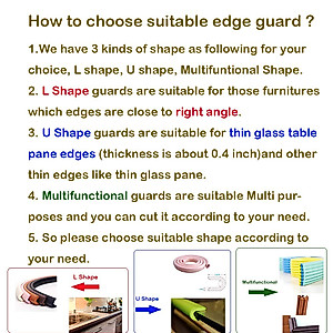 M2cbridge U Shape Extra Thick Furniture Table Edge Protectors Foam Baby Safety Bumper Guard 6.5 Ft (Black)