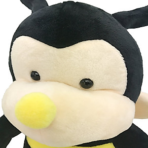 Garden Buzz Cuties Nana The Bee with Smile Face and Yellow Wings Plush Bumblebee Stuffed Animal Shaped Soft Bug Insect Toy Plushie Present