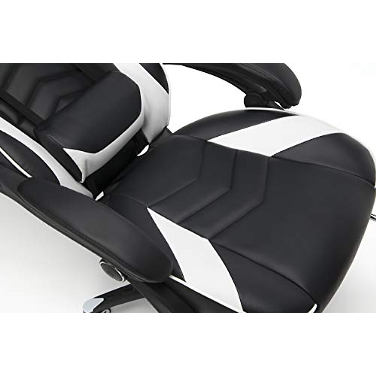 RESPAWN 110 Ergonomic Gaming Chair with Footrest Recliner - Racing Style High Back PC Computer Desk Office Chair - 360 Swivel, Adjustable Lumbar Support, Headrest Pillow, Padded Armrests - 2019 White