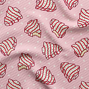 Christmas Bullet Textured Fabric by The Yard Floral Stretch Liverpool - 1 Yard Thick Knit Jersey Fabric for Bows Clothes Sewing (AA943)