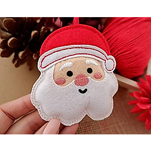 Christmas Ornaments - Set of 6 Plush Felt Handmade Hanging Decorations in Santa, Gingerbread Man, Mitten, Elf Shoe, Ugly Sweater, Stocking Design for Trees and Advent Calendars - Approx. 3.5" Each
