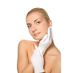 Cotton Gloves, Selizo 3 Pairs White Cotton Gloves Gloves for Women Men Eczema Dry Hands Moisturizing Serving Archival Cleaning Jewelry Silver Inspection