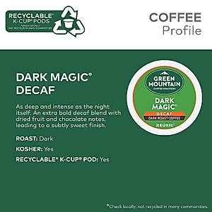 Green Mountain Coffee, Dark Magic Decaf, Single-Serve Keurig K-Cup Pods, Dark Roast, 96 Count (4 Boxes of 24 Pods)