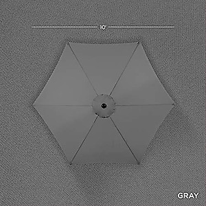 Best Choice Products 10ft Outdoor Steel Polyester Market Patio Umbrella w/Crank, Easy Push Button, Tilt, Table Compatible - Gray