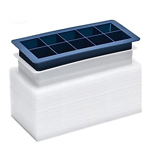 Clear Ice Cube Tray Silicone - Crystal Clear 2 Inch Ice Cube Maker,10 Large Ice Cubes Mold for Whiskey and Cocktail