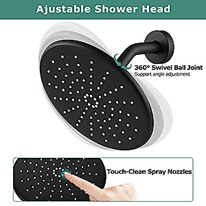 PARLOS Shower Faucet with Valve, Single-Handle Shower Trim Kit with Rain Shower Head, Wall Mounted Shower System, 1436404