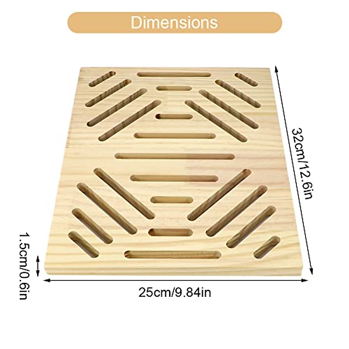 Litewoo Rabbit Scratching Pad Molar Board Natural Wooden Rabbit Teeth Chew Toys for Bunny Chinchilla Guinea Pig Rabbit Antiskid Edible Natural Wood Board