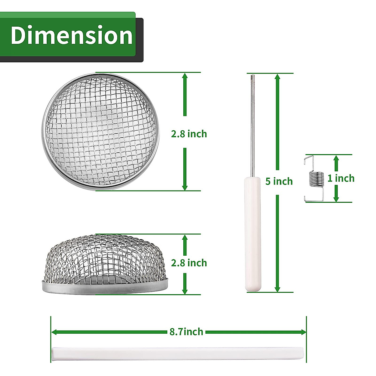 RVGUARD RV Flying Insect Screen, RV Furnace Vent Cover Bug Screen 2 Pack 2.8 x 1.3 Inch Stainless Steel Mesh with Installation Tool and Silicone Rubber