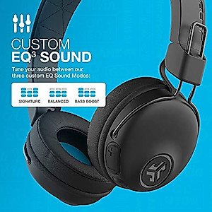 JLab Studio Bluetooth Wireless On-Ear Headphones | 30+ Hour Bluetooth 5 Playtime | EQ3 Sound | Ultra-Plush Faux Leather & Cloud Foam Cushions | Track and Volume Controls | Black