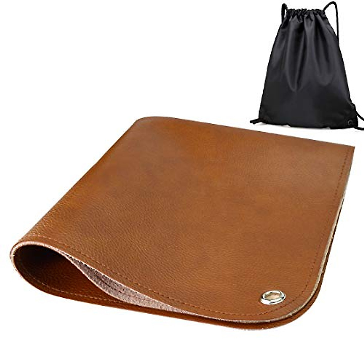 Linkidea Vegan Leather Splat Mat for Under High Chair Floor Protector (39" L x 39" W)