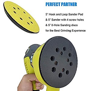 5 Inch Sander Pads for Ryobi Sander, 5" 8-Hole Hook and Loop Replacement Orbital Sanding Pad for Ryobi RS290, RS241, RS240, RS280, RS281, P411 Random Orbit Sanders