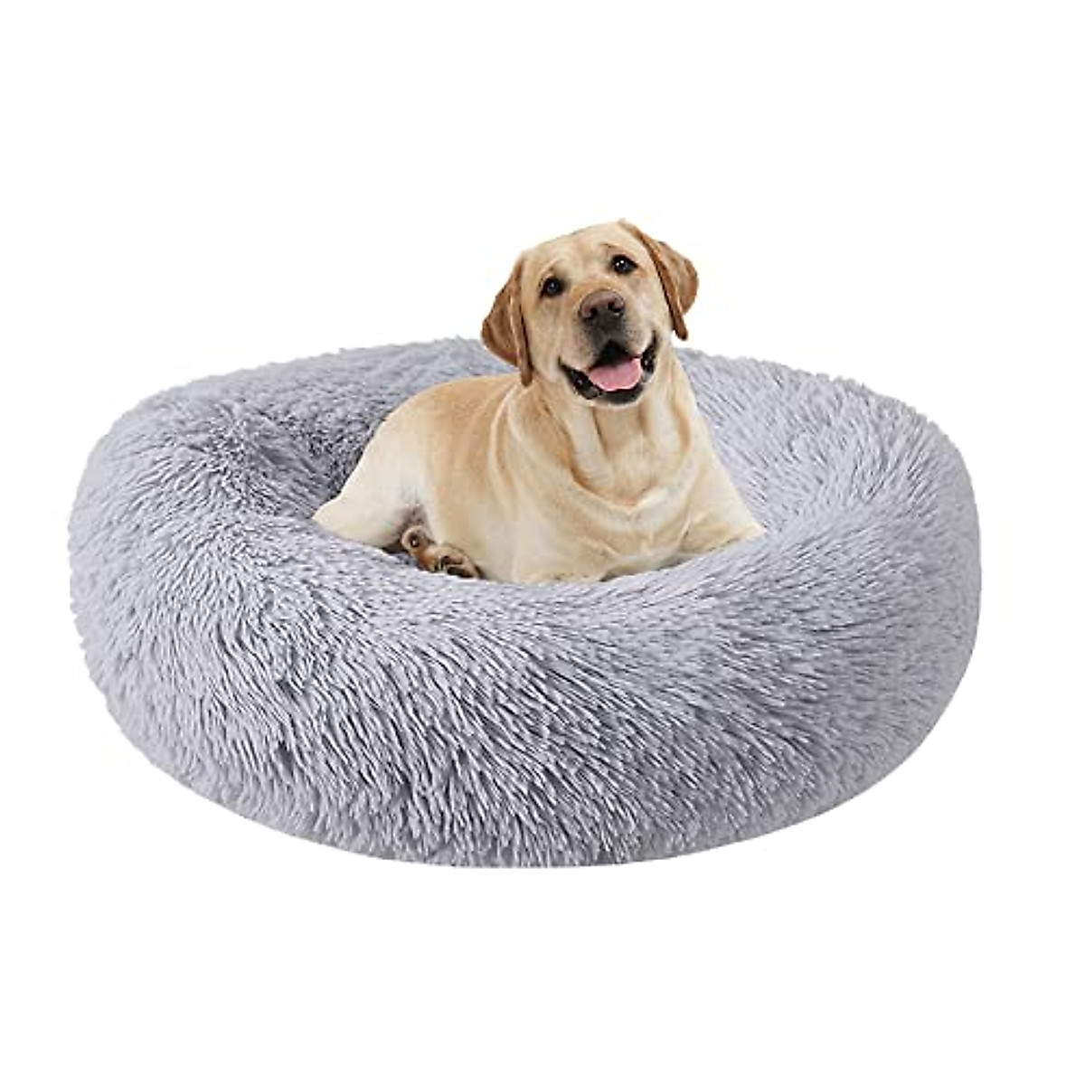 Waterproof Dog beds for Medium Dogs, Calming Anti Anxiety Cat Beds, Round Fluffy Faux Fur Plush Cozy - Confortable & Warm Donut Washable Pet Bed (16"/20"/24"/27"/36")