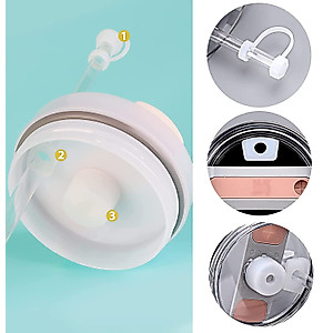 Silicone Spill Proof Stopper for Stanleys Cup 2.0 40oz/ 30oz, Including 2 Straw Cover Caps, 2 Square Spill Stopper and 2 Round Leak Stopper, Tumblers Accessories (for Stanleys Cup 2.0)