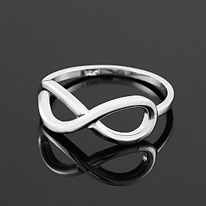 Polished 10k White Gold Infinity Ring (8)