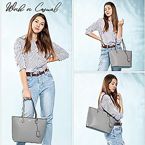 Handbags for Women Large Purses Faux Leather Tote Bag School Shoulder Bag with External Pocket