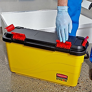 Rubbermaid Commercial Products FGQ95088YEL HYGEN Storage and Charging Bucket for Microfiber Mops Yellow, 12.5" x 8.8" x 25.8"