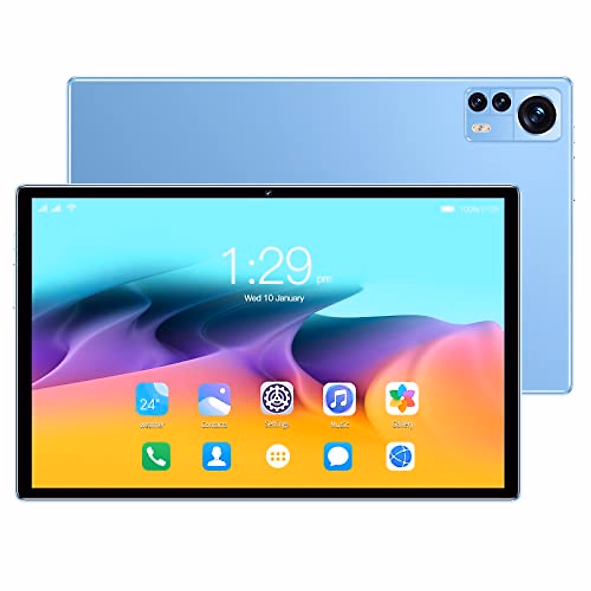 Android Tablet, 10.1 Inch Full HD screen Octa Core Processor 4GB RAM+32GB ROM 4000 mAh Battery Camera Phone Pad, and Dual Speakers support double card Tablet PC (Blue)