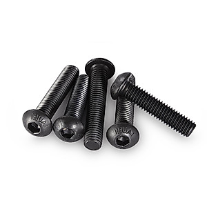Cicidorai M3-0.5 x 8mm Button Head Socket Cap Bolts Screws, 10.9 Grade Alloy Steel, Black Oxide Finish, Machine Thread, Allen Socket Drive, Quantity 100