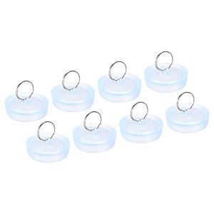 uxcell Rubber Sink Plug, 8pcs Clear Drain Stopper Fit 2" to 2-1/16" Drain with Hanging Ring for Bathtub Kitchen and Bathroom