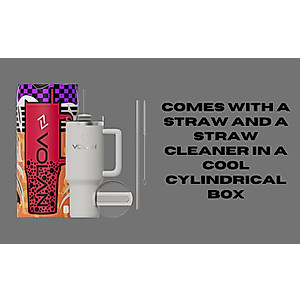 2nd Generation 40 oz Tumbler with Handle and Straw Insulated Tumblers Cups with Lids Straws Double Wall Vacuum Thermos cup 304 Stainless Steel Travel Mug Gifts for Men Women Him Her (Fog)