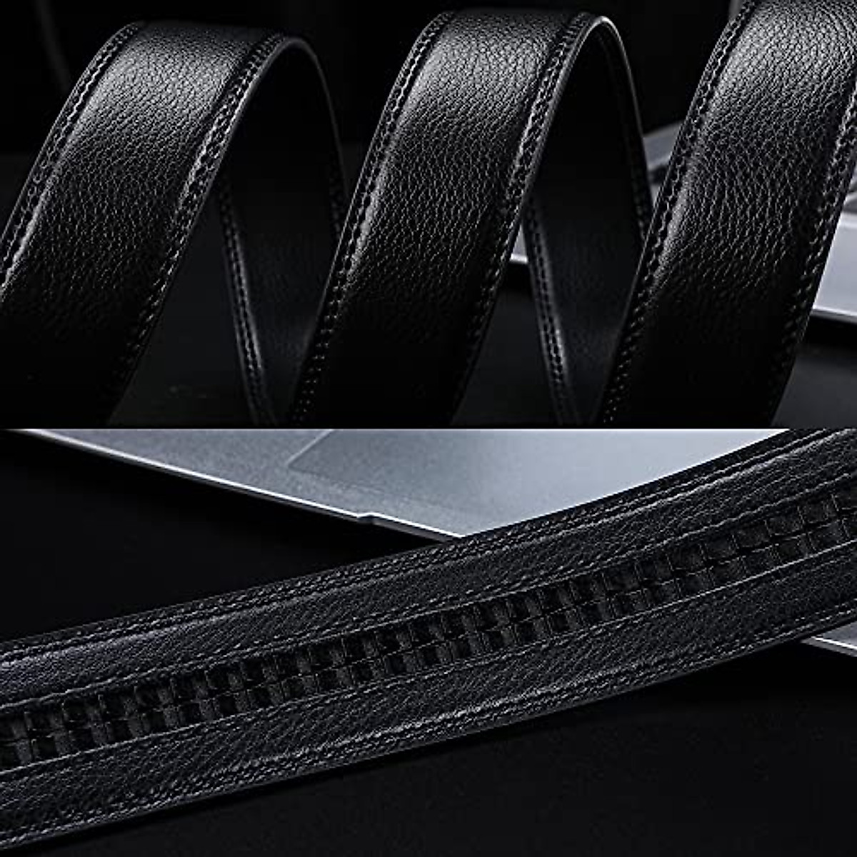 Civantiya Ratchet Belt for Men - Mens Belt Leather Designer 1 3/8" for Casual Jeans