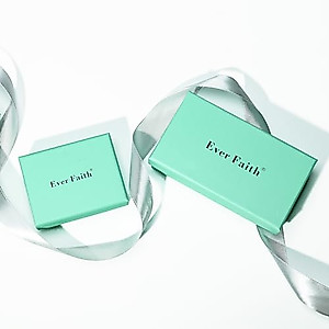 EVER FAITH Austrian Crystal White Simulated Pearl Bridal Cluster Pierced Stud Earrings Clear Silver-Tone