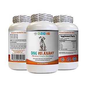 MY LUCKY PETS LLC Dog Stress Bites - Dog Relaxant - STESS and Anxiety Relief Calmer - Advanced Platinum Formula - Valerian Root for Dogs - 1 Bottle (90 Chewable Tablets)