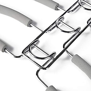 Amber Home 2 Pack Multi Layer 5 in 1 Metal Coat Sweater Shirt Hangers, Closet Storage Organizer Detachable Space Saving Anti Slip Heavy Duty Clothes Hangers Fixed Hook for Tops