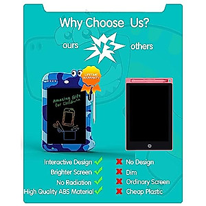 VNVDFLM 8.8 Dino LCD Writing Tablet for Kids Doodle Board Drawing Pad Birthday Gifts for 3 4 5 6 7 8 Year Old Boys and Girls (Blue Camo)
