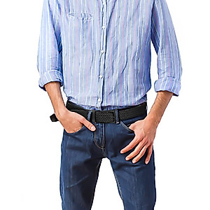 FAIRWIN Elastic Braided Stretch Mens Golf Casual Jeans Belts Woven 1 3/8" Nylon Work Belts for Men Pants Shorts