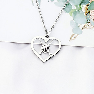 MYOSPARK Fencing Gift Fencing Charm Necklace Fencing Jewelry Fencer Gift for Team Coach Fencing Lovers Fencing Sport Gift (Fencing NL)
